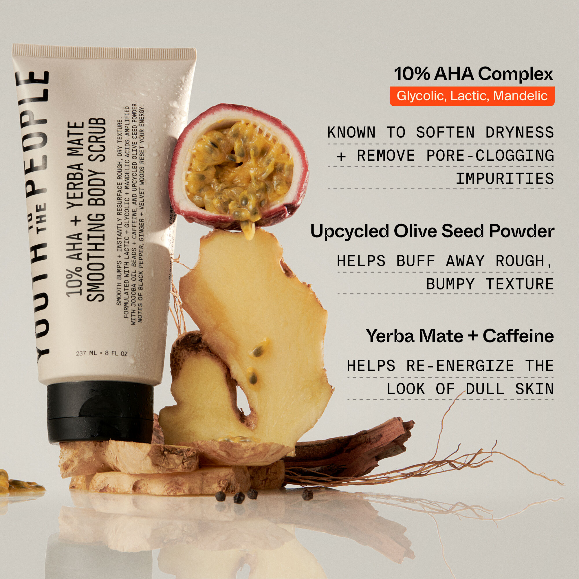 10% AHA + Yerba Mate Smoothing Body Scrub | Youth To The People